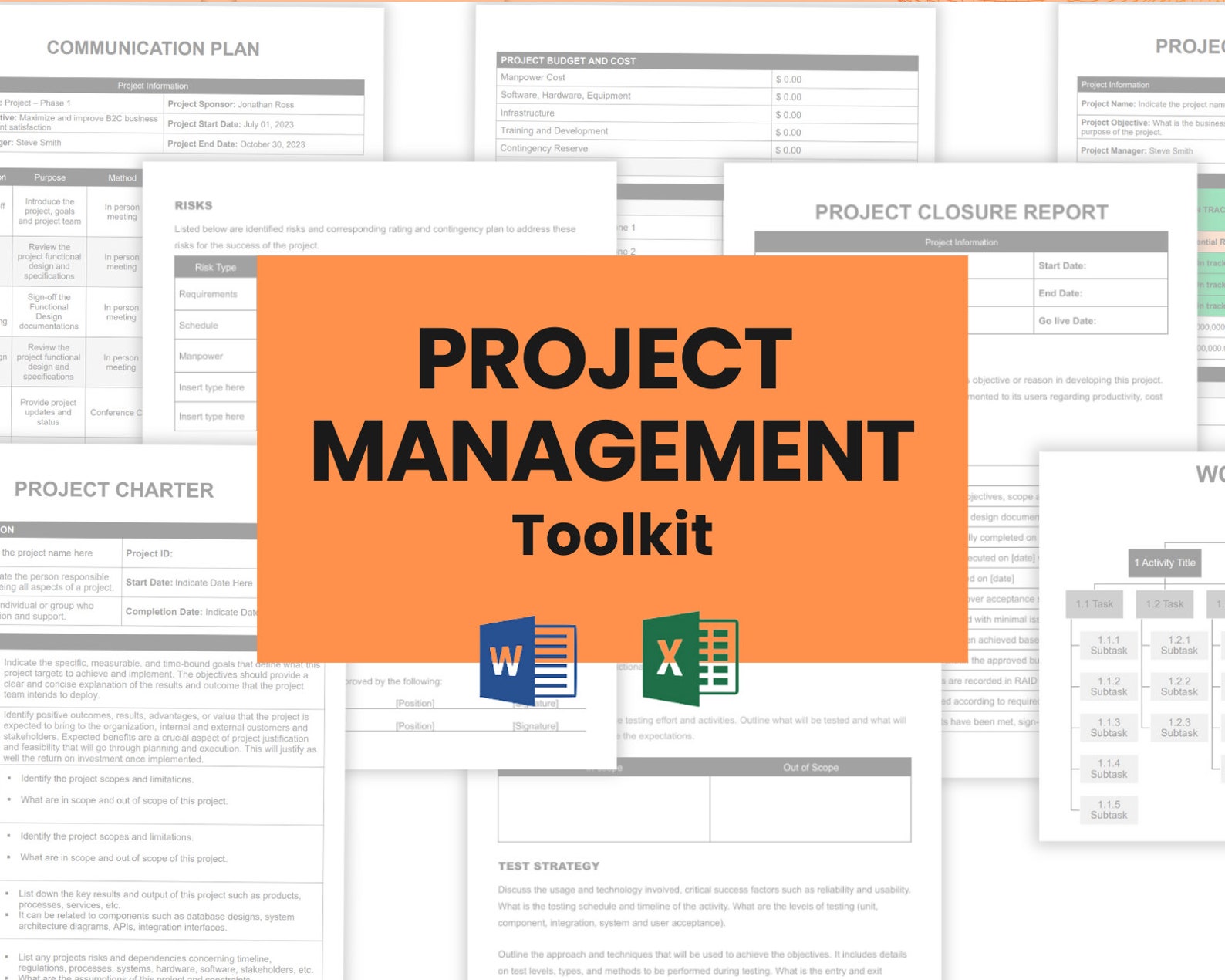 Project Management Bundle, Project Templates, Project Charter, Project ...