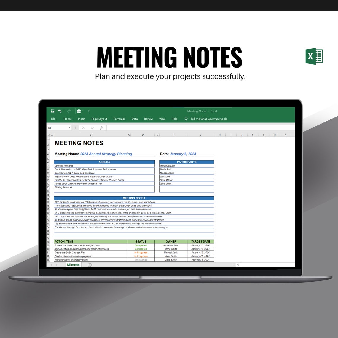 Meeting Notes, Meeting Minutes, Agenda, Editable Meeting Notes, Meeting ...