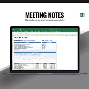 Meeting Notes, Meeting Minutes, Agenda, Editable Meeting Notes, Meeting ...