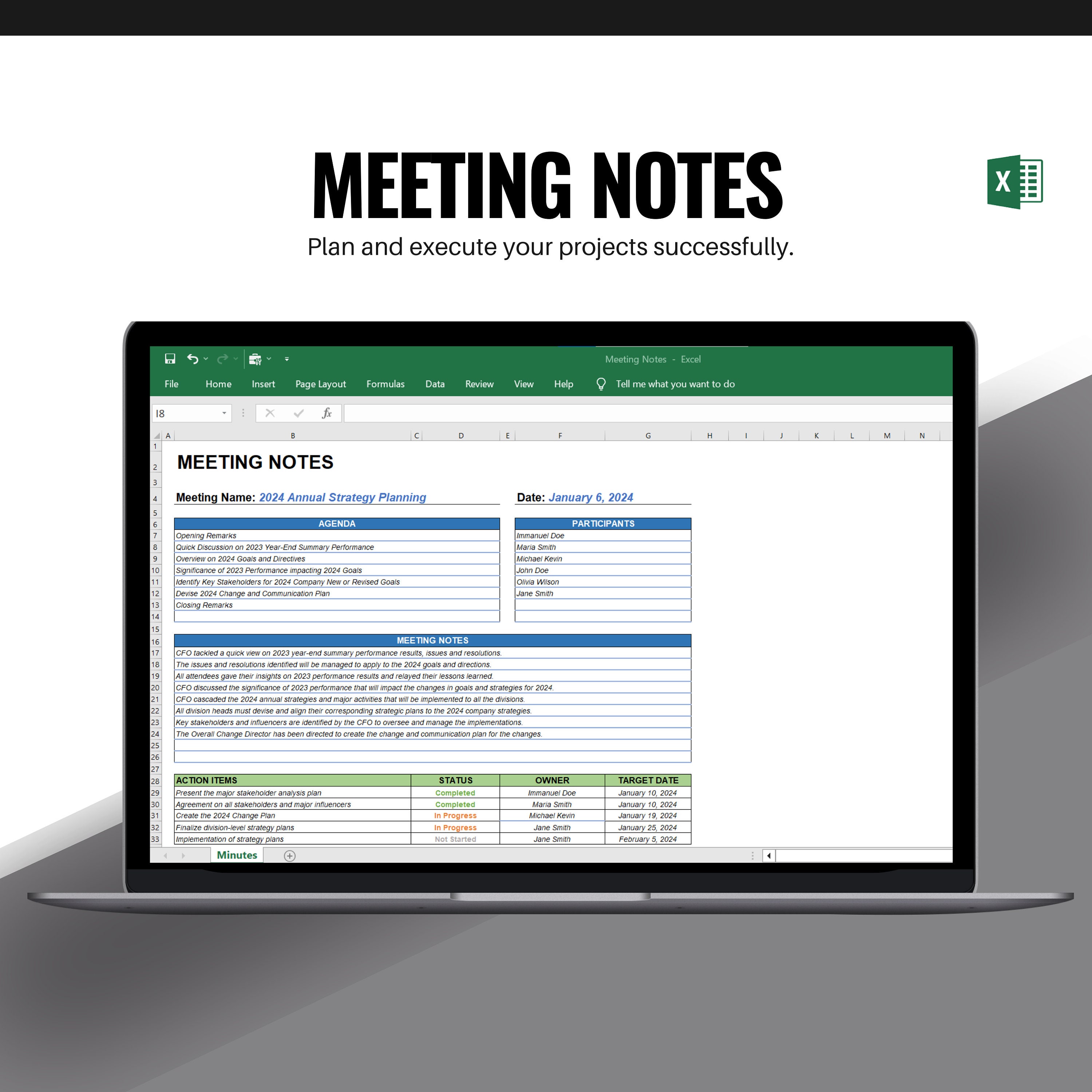 Meeting Notes, Meeting Minutes, Agenda, Editable Meeting Notes, Meeting ...
