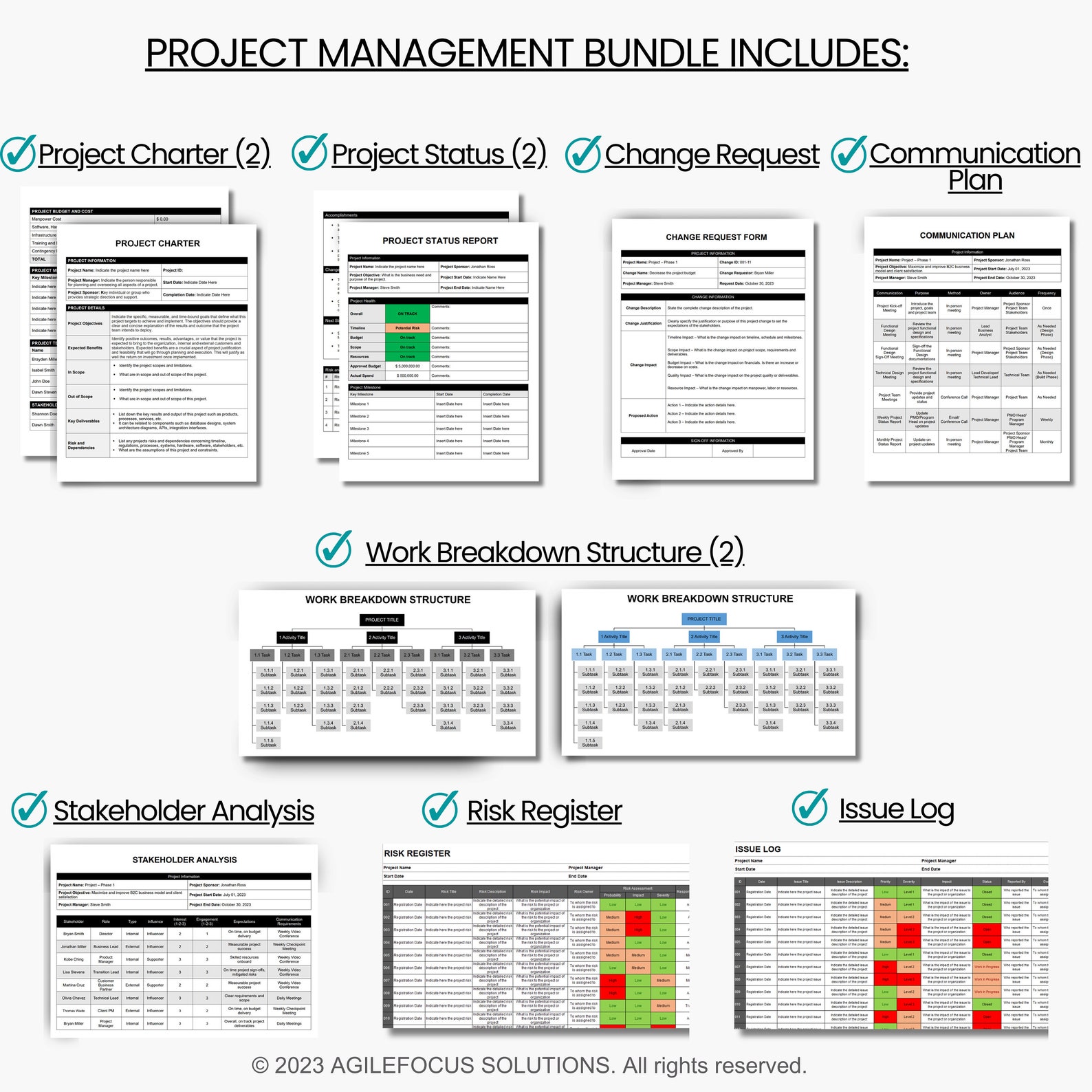 Project Management Bundle, Project Templates, Project Charter, Project ...
