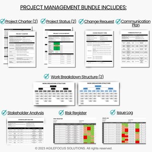 Project Management Bundle, Project Templates, Project Charter, Project ...