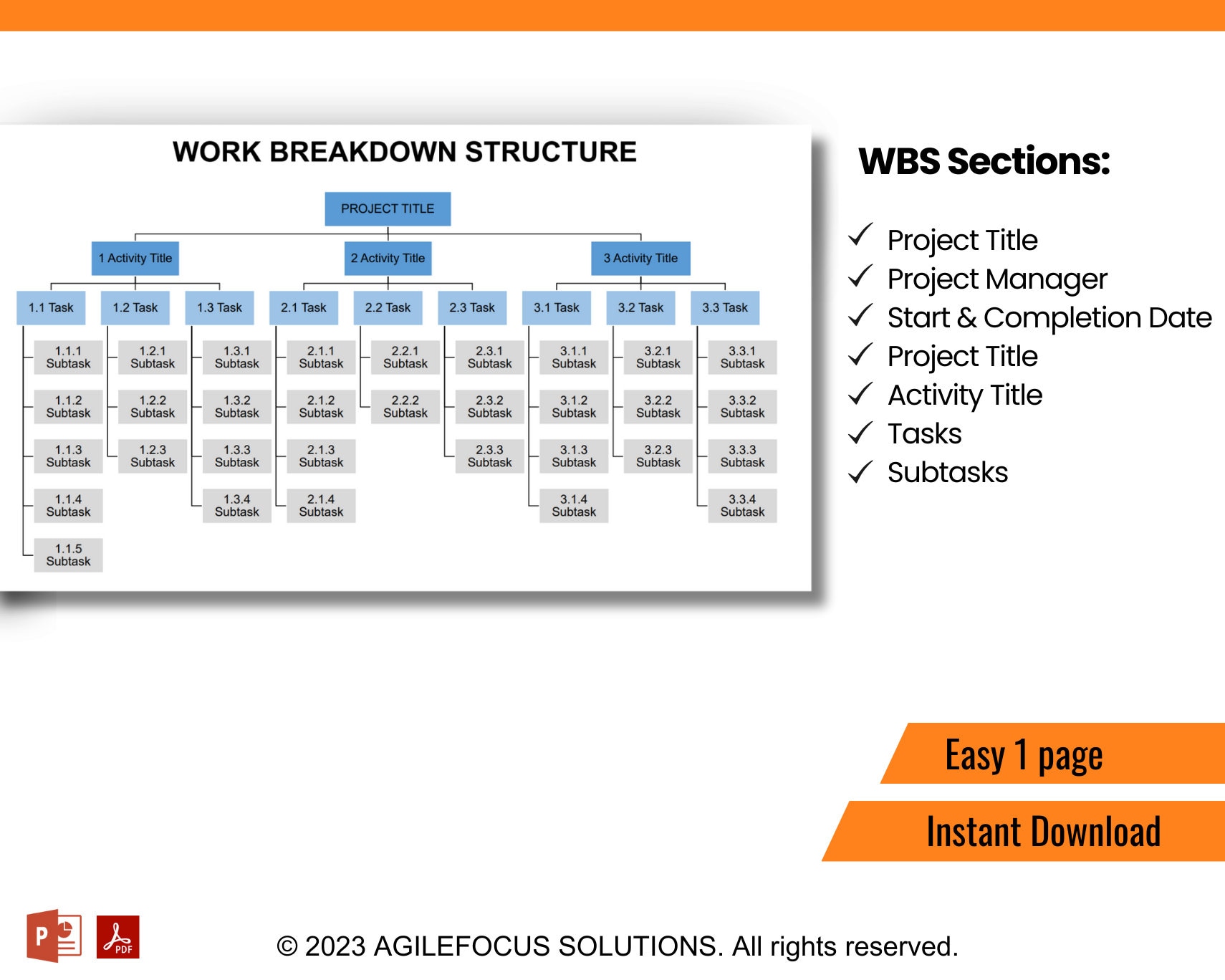 Work Breakdown Structure Project Management Template Project - Etsy UK