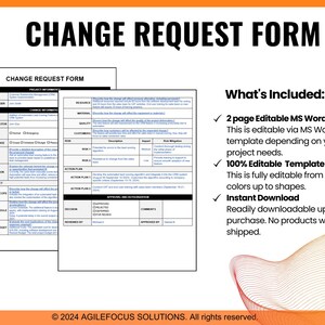 Change Management, Change Request Form, Project Management, Project ...