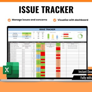 Issue Tracker Spreadsheet, Issue Tracker Excel, Issue Tracker, Issue ...