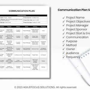 Communication Plan Template, Project Management, Project Template ...