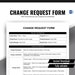 Change Management, Change Request Form, Project Management, Project ...