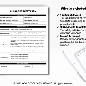 Change Management, Change Request Form, Project Management, Project ...