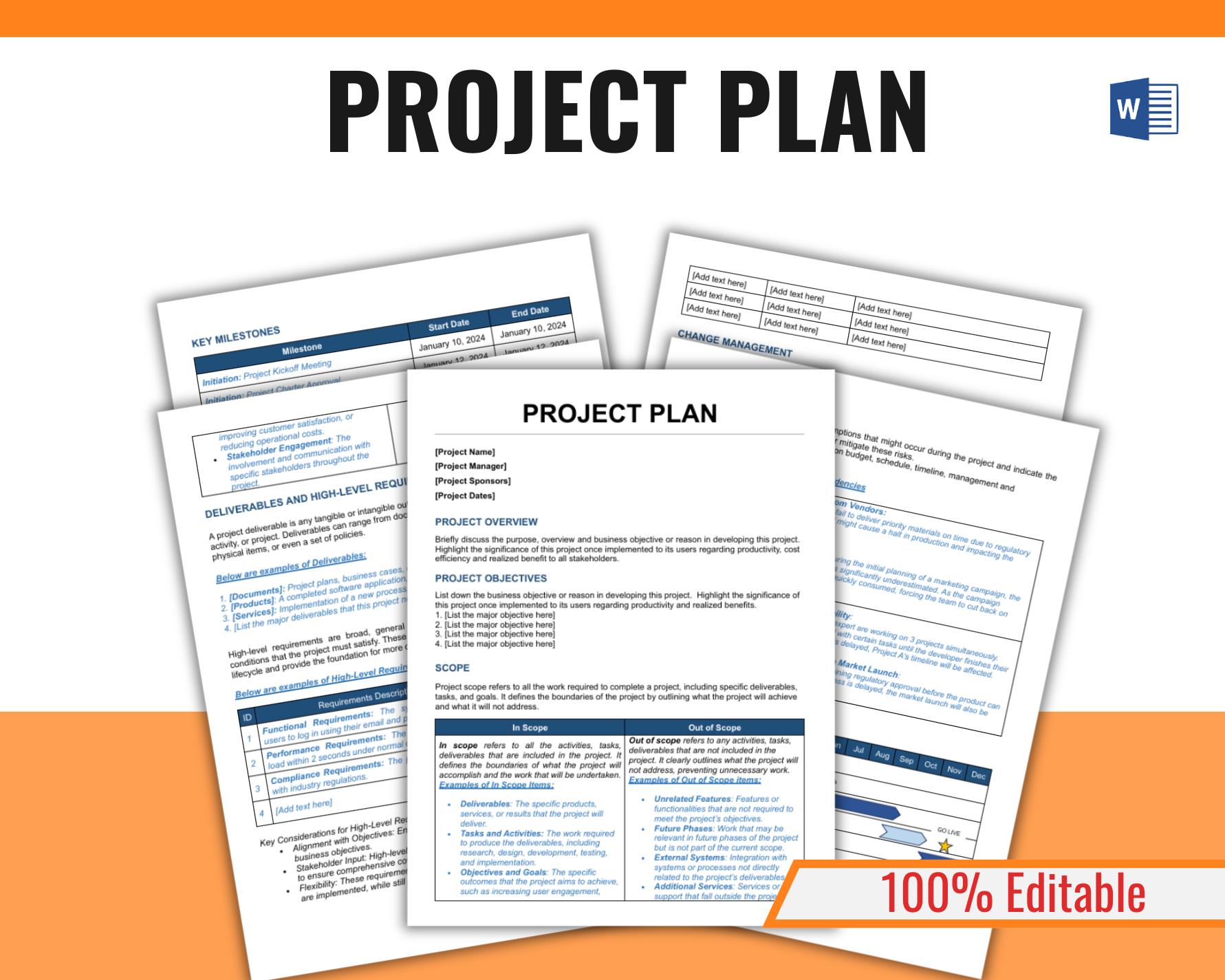 Project Plan, Project Management, Project Planner, Project Manager ...