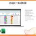 Issue Tracker Spreadsheet, Issue Tracker Excel, Issue Tracker, Issue ...