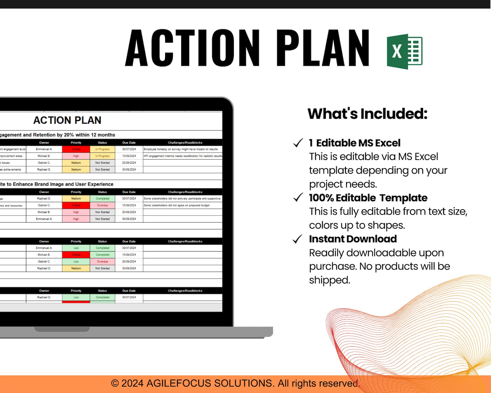 Action Plan Template, Project Action Plan, Project Plan, Task Planner ...