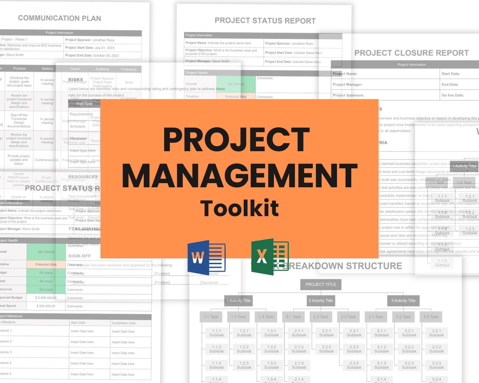 Project Management Bundle, Project Templates, Project Plan, Project ...