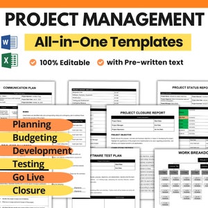 Project Management Bundle, Project Templates, Project Charter, Project ...