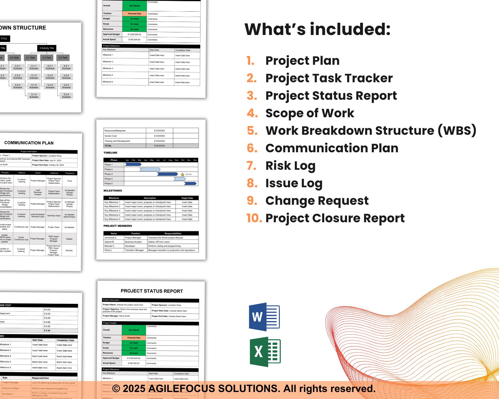 Project Management Bundle, Project Templates, Project Plan, Project ...