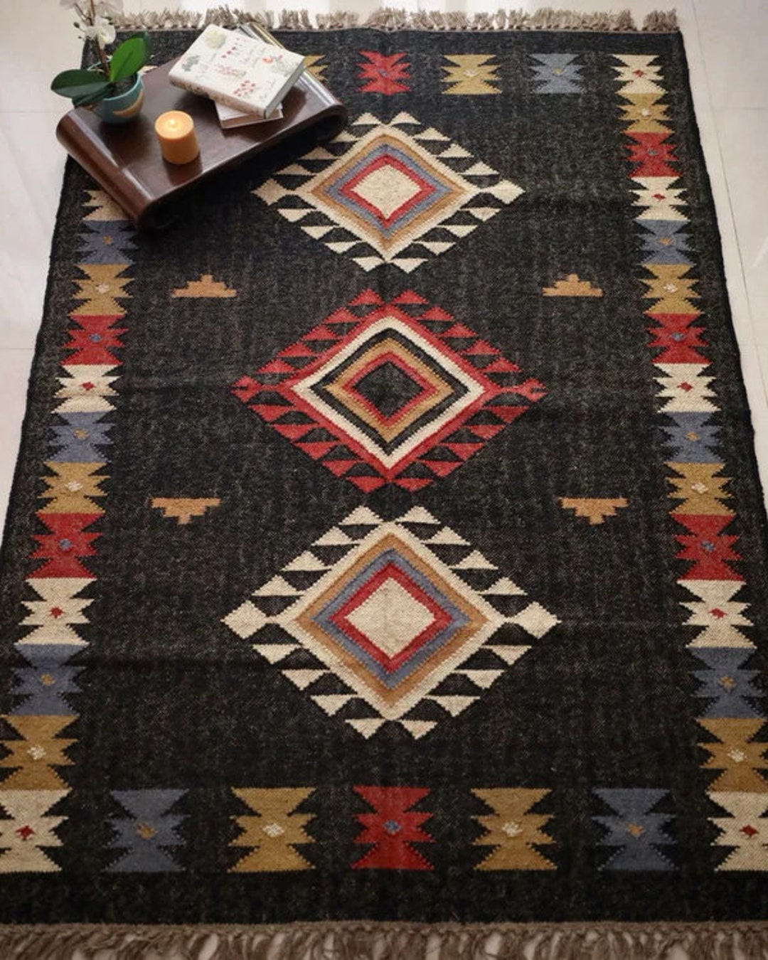 Panja Patternstraditional Dhurrie Kilim Rugs, Dhurrie Lofthandwoven ...