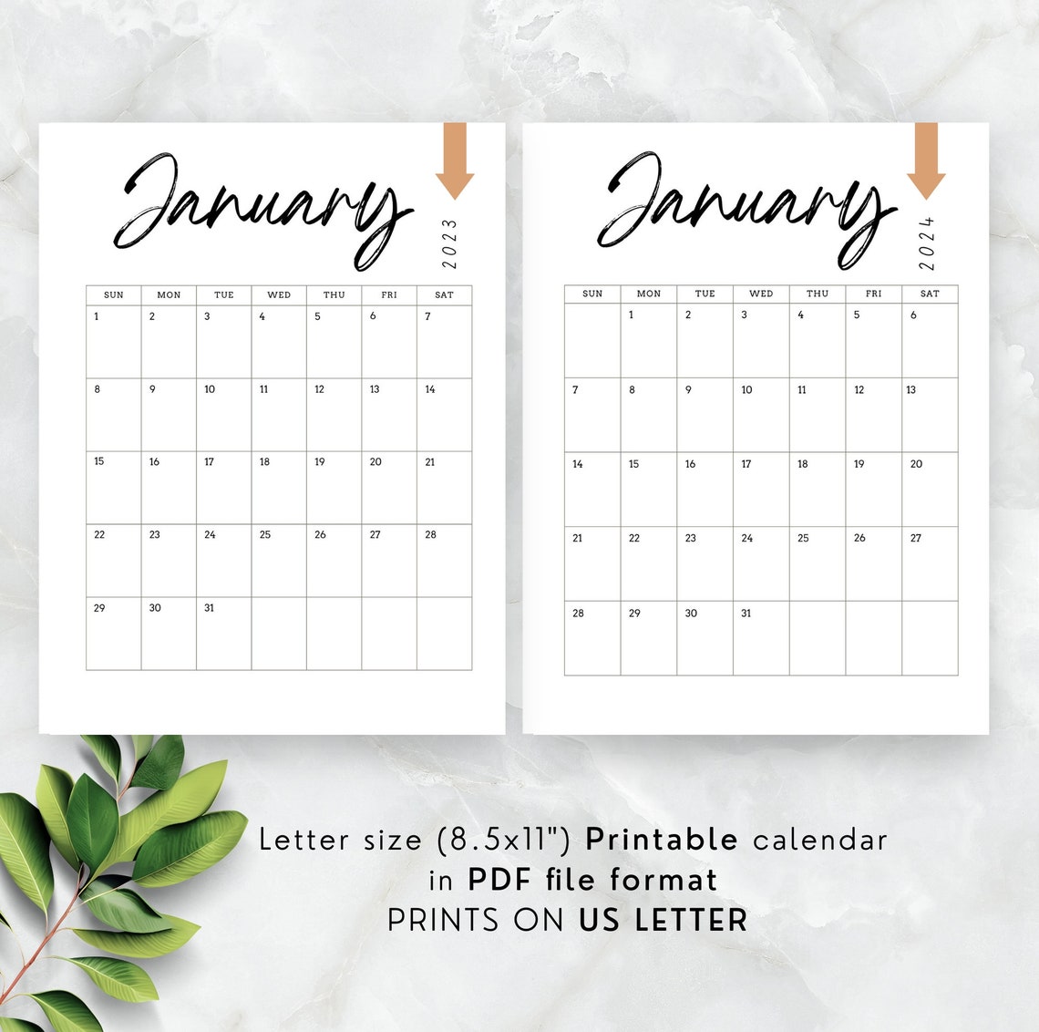 2023 & 2024 Printable Calendar / Instant Download - Etsy
