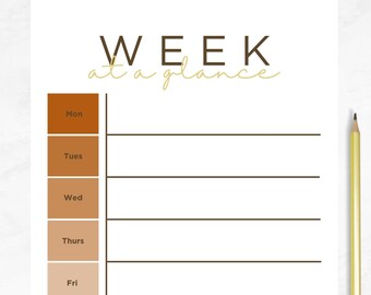 Weekly Planner PDF Printable Planner Digital Planner 7 Day - Etsy