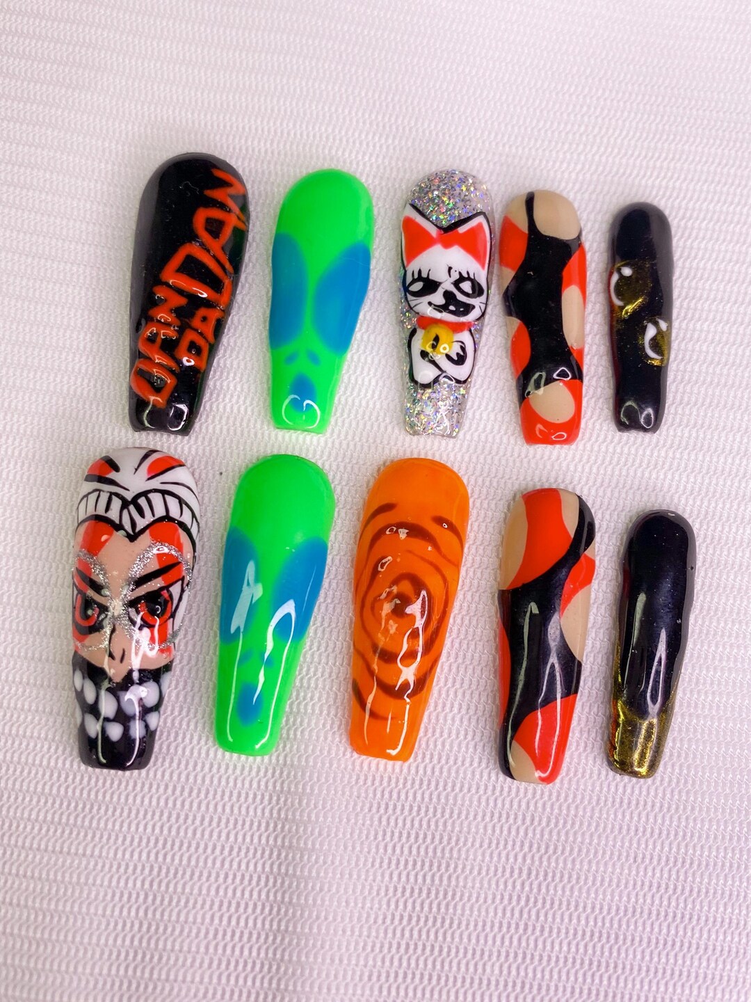 Dandadan Inspired Press on Nails Okarun Inspired Nails - Etsy