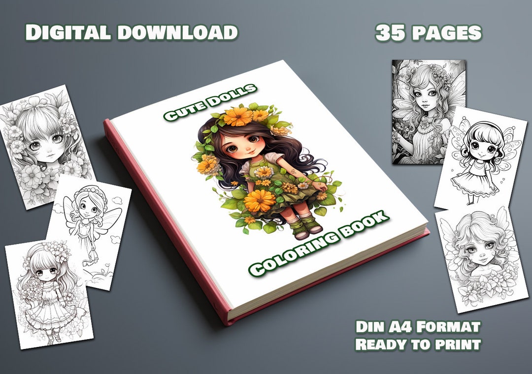 35 Pages of Cute Dolls Coloring Book | PDF | Printable Coloring Pages ...