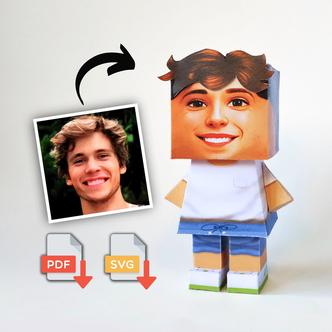 Custom Paper Character Design Gift Papercraft Figures DIY - Etsy