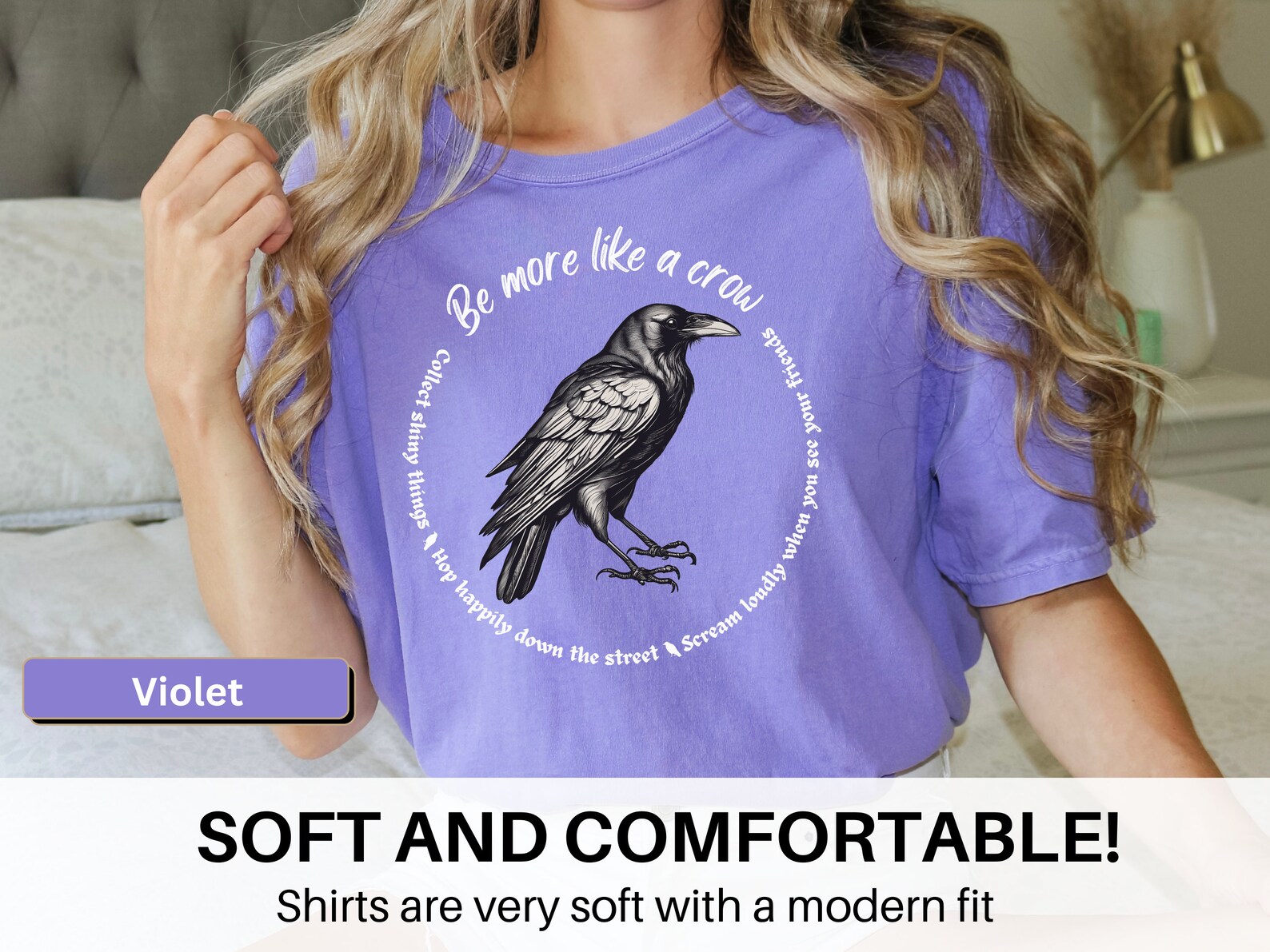 Comfort Colors Be More Like a Crow Funny Shirt Gift, Crow Lover Shirt ...