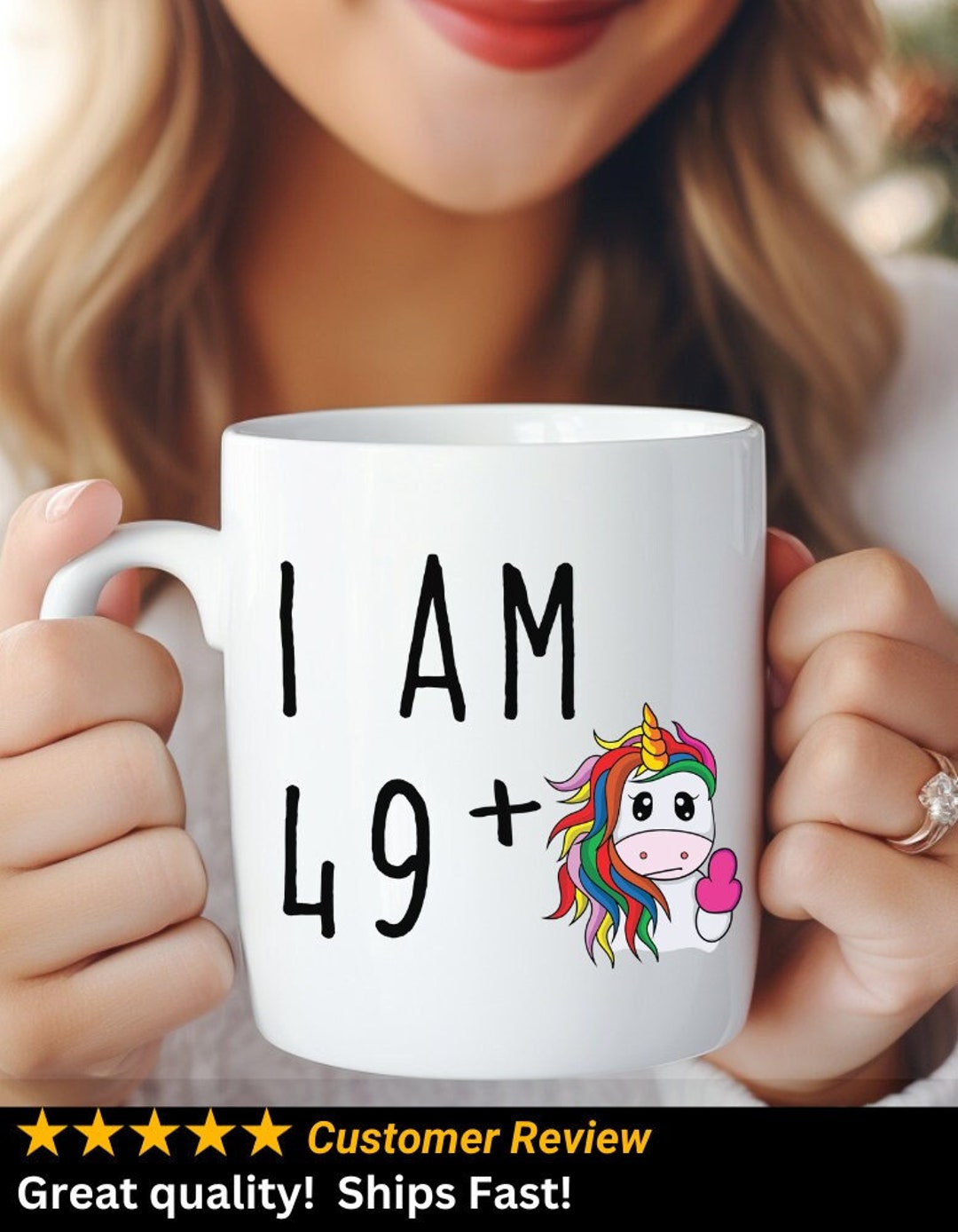 I Am 49 Middle Finger Mug, 50th Birthday Gifts for Women, Custom ...