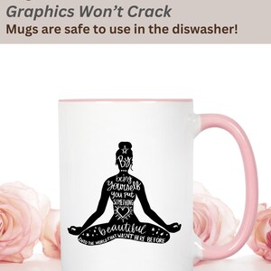 By Being Yourself Yoga Mug, Namaste Coffee Cup, Meditation Mug, Zen ...