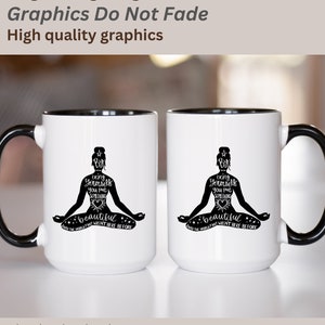 By Being Yourself Yoga Mug, Namaste Coffee Cup, Meditation Mug, Zen ...