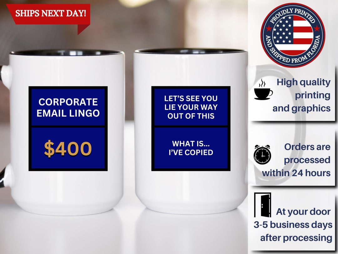 Funny Jeopardy Category Gift Mug I've Copied Email, Gift for Coworker ...