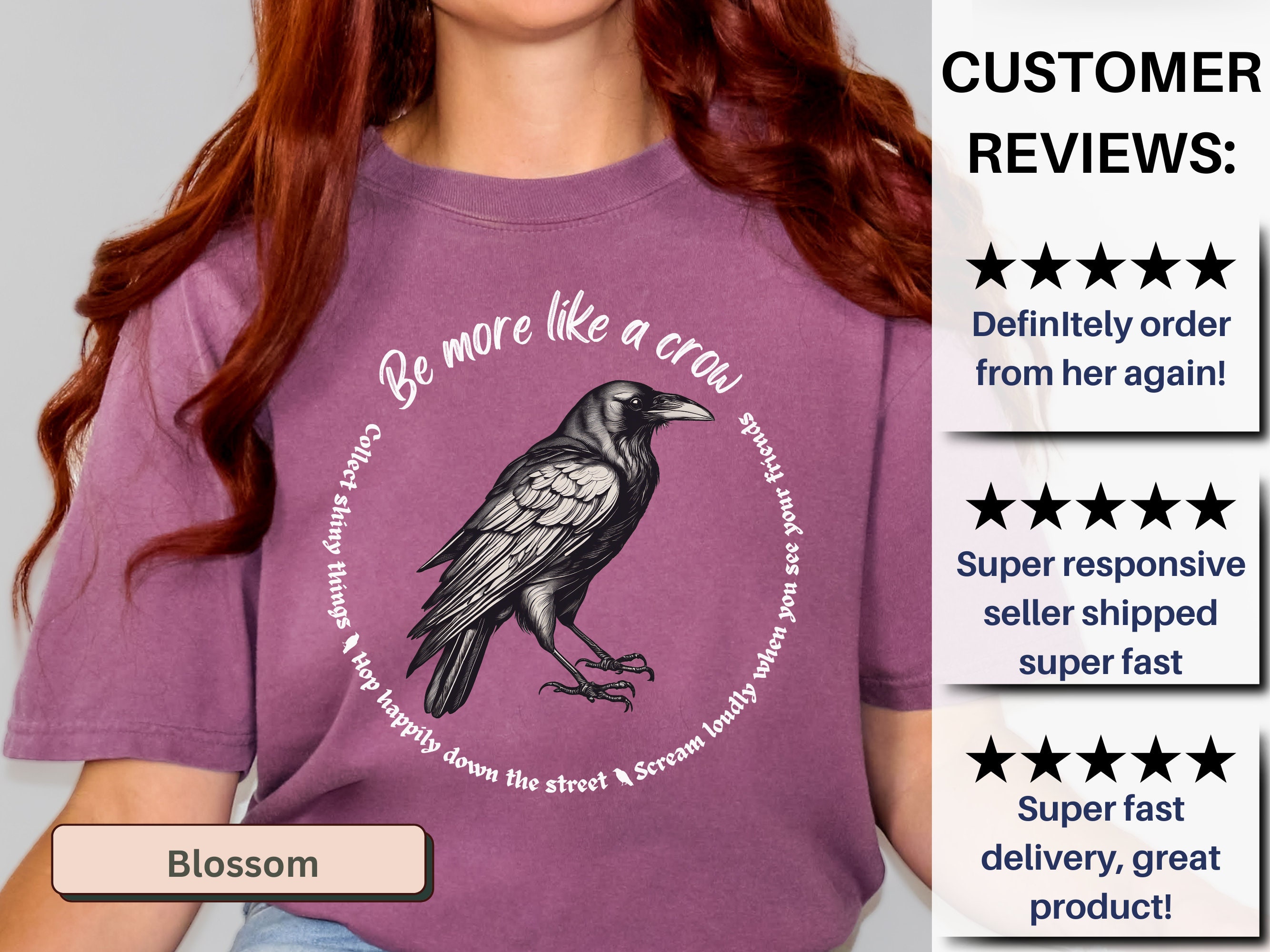 Comfort Colors Be More Like a Crow Funny Shirt Gift, Crow Lover Shirt ...