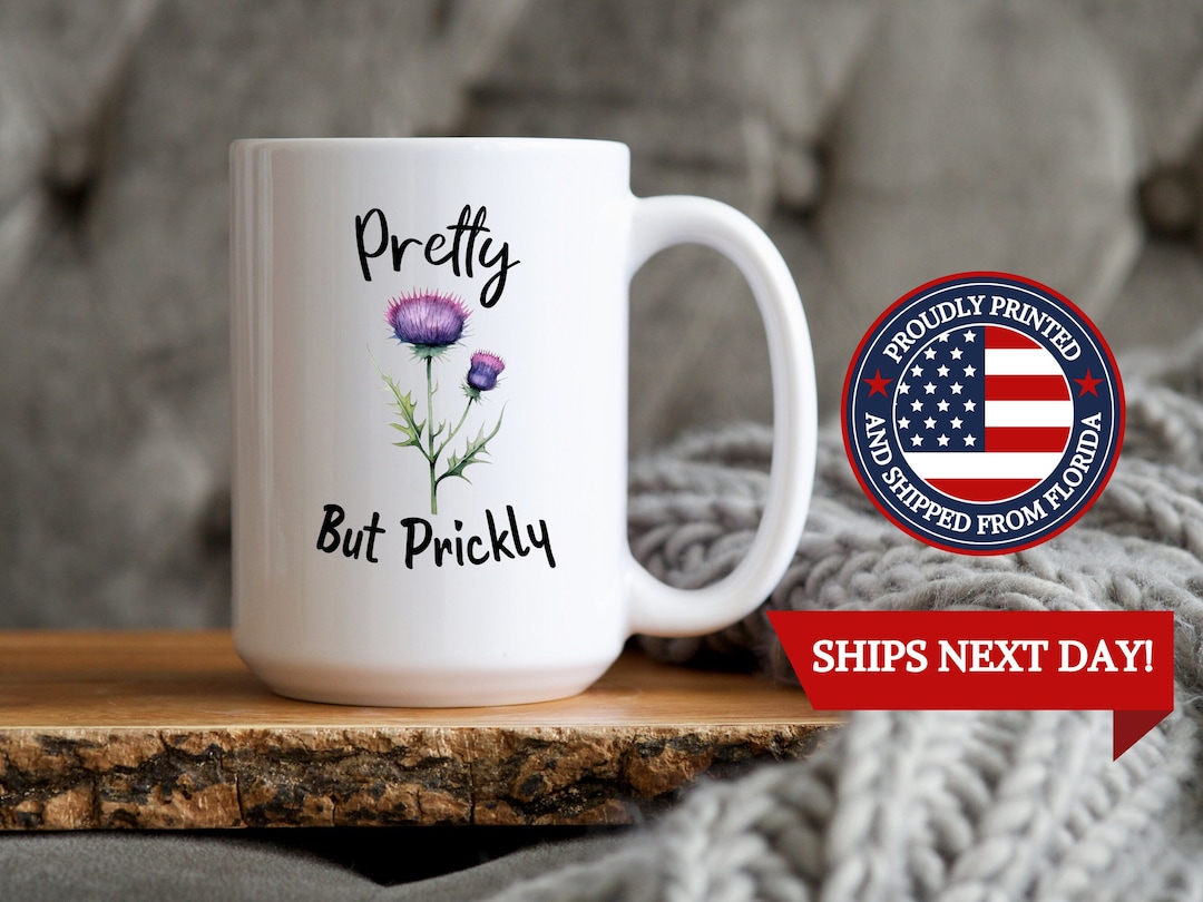 Thistle Pretty Bit Prickly Mug, Scottish Thistle Mug, Scotland Gift ...
