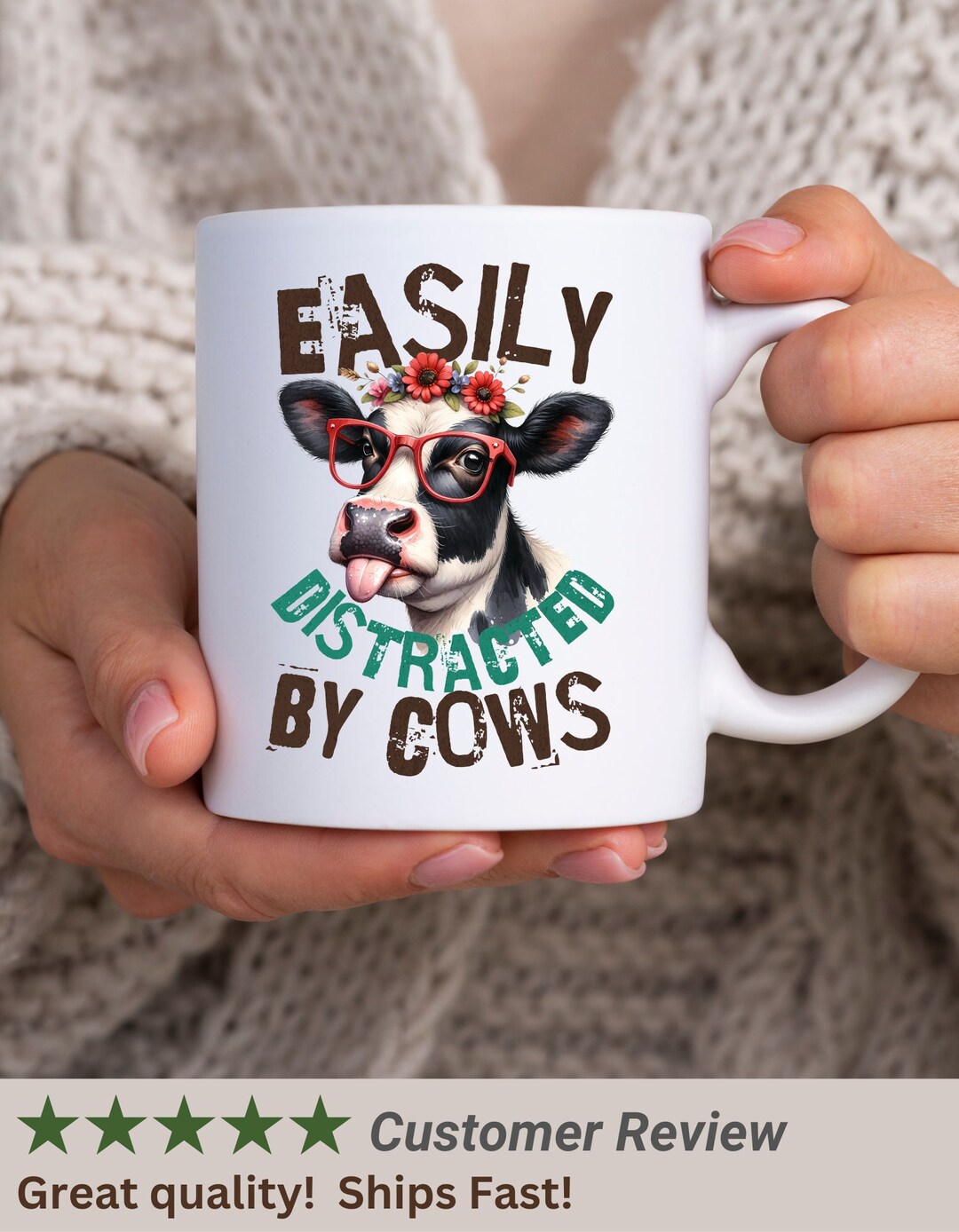 Easily Distracted by Cows Mug, Heifer Funny Mug, Sassy Cow Mug ...
