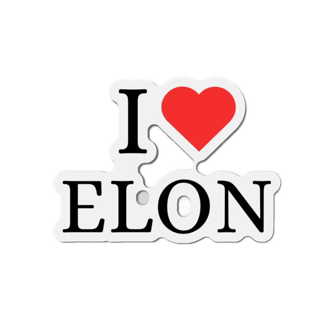 I Love Elon Die-cut Magnets - Fun Gift for Tesla Fans, Fridge Gift ...