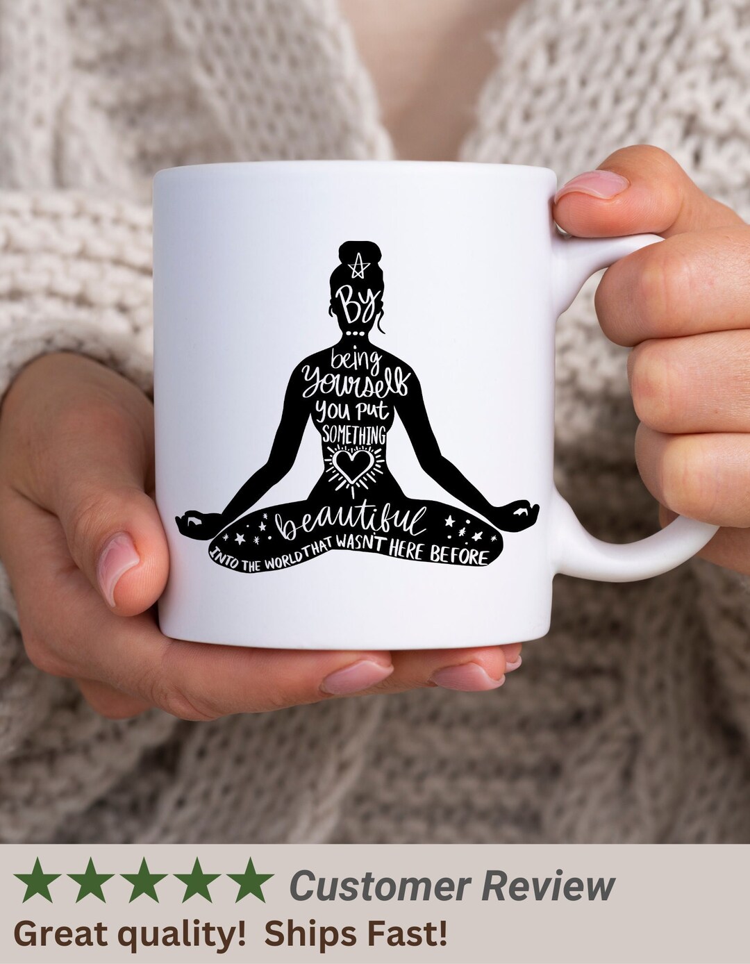 By Being Yourself Yoga Mug, Namaste Coffee Cup, Meditation Mug, Zen ...