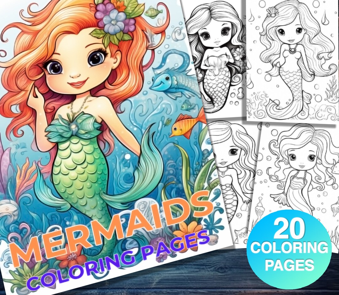 Magical Mermaids Coloring Book Printable Pages for Girls - Etsy