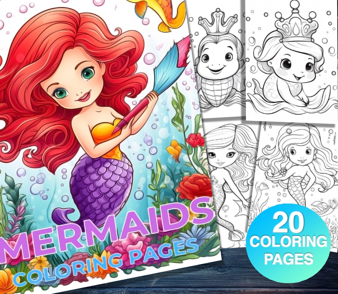 Magical Mermaids Coloring Book Printable Pages for Girls - Etsy