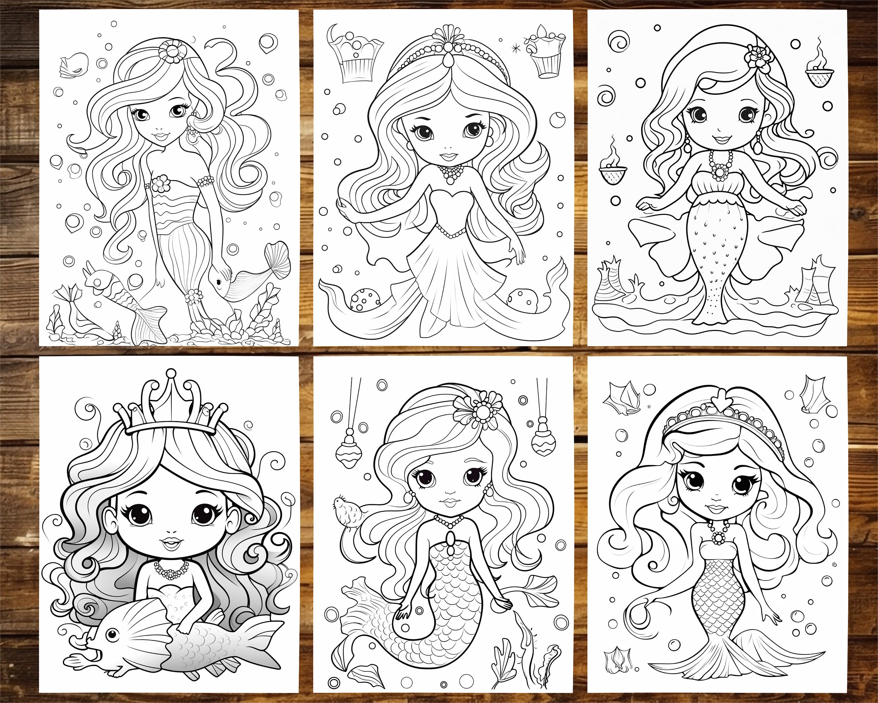 Magical Mermaids Coloring Book Printable Pages for Girls - Etsy