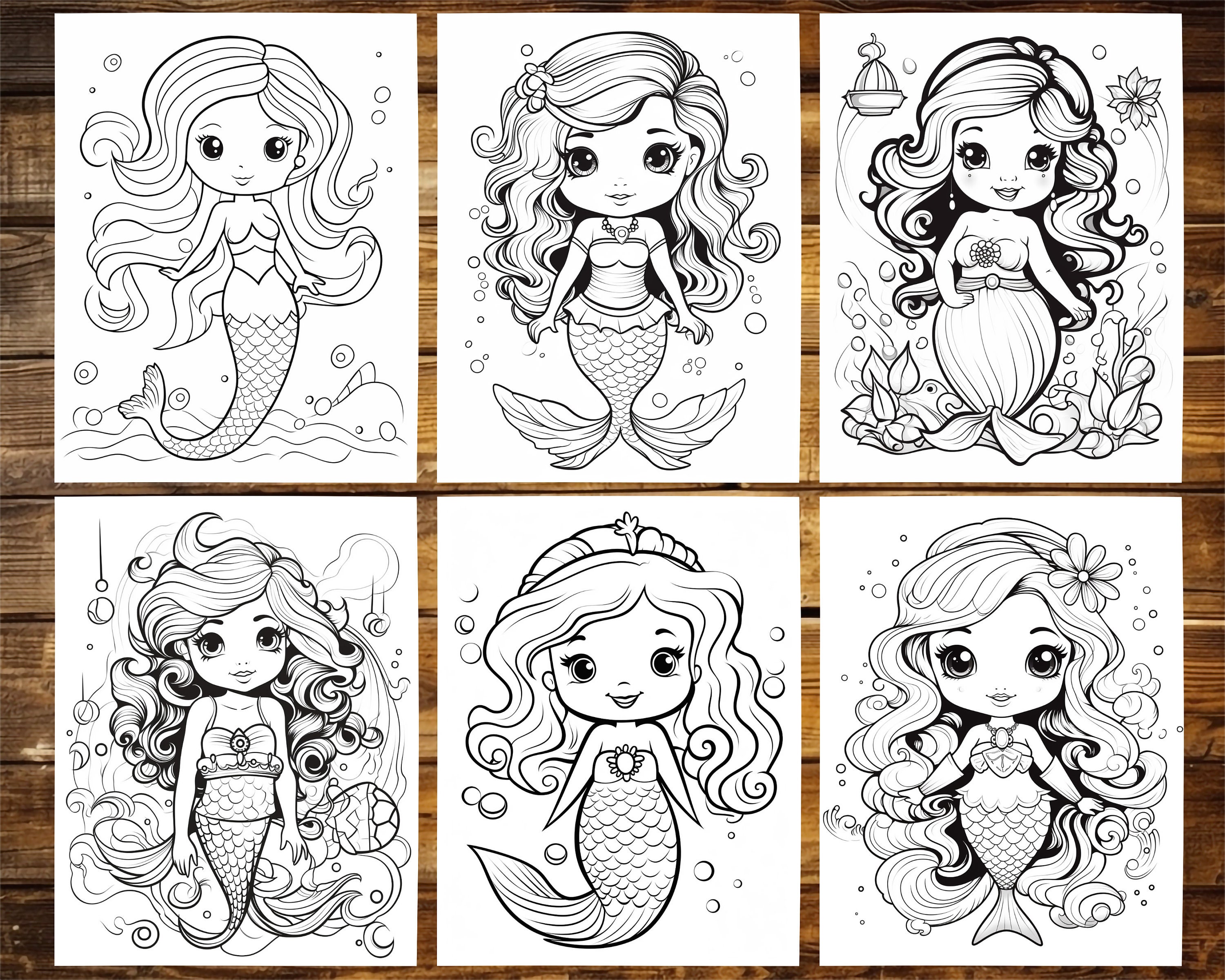 Magical Mermaids Coloring Book Printable Pages for Girls - Etsy