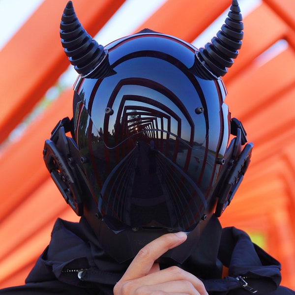 Cyberpunk Mask Horn - Etsy