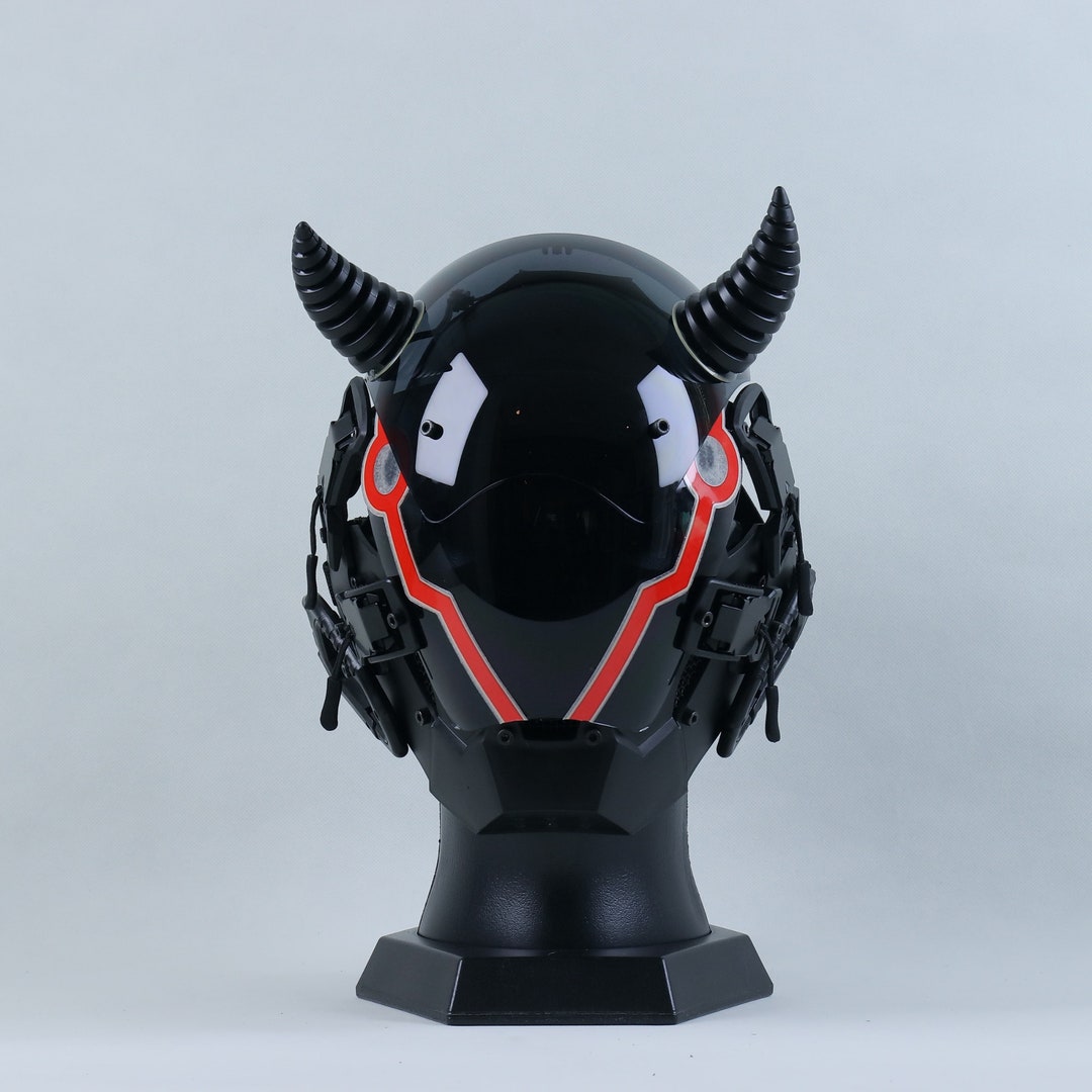 Cyberpunk Mask With Horn Cyber Ex Machina Mask Samurai - Etsy