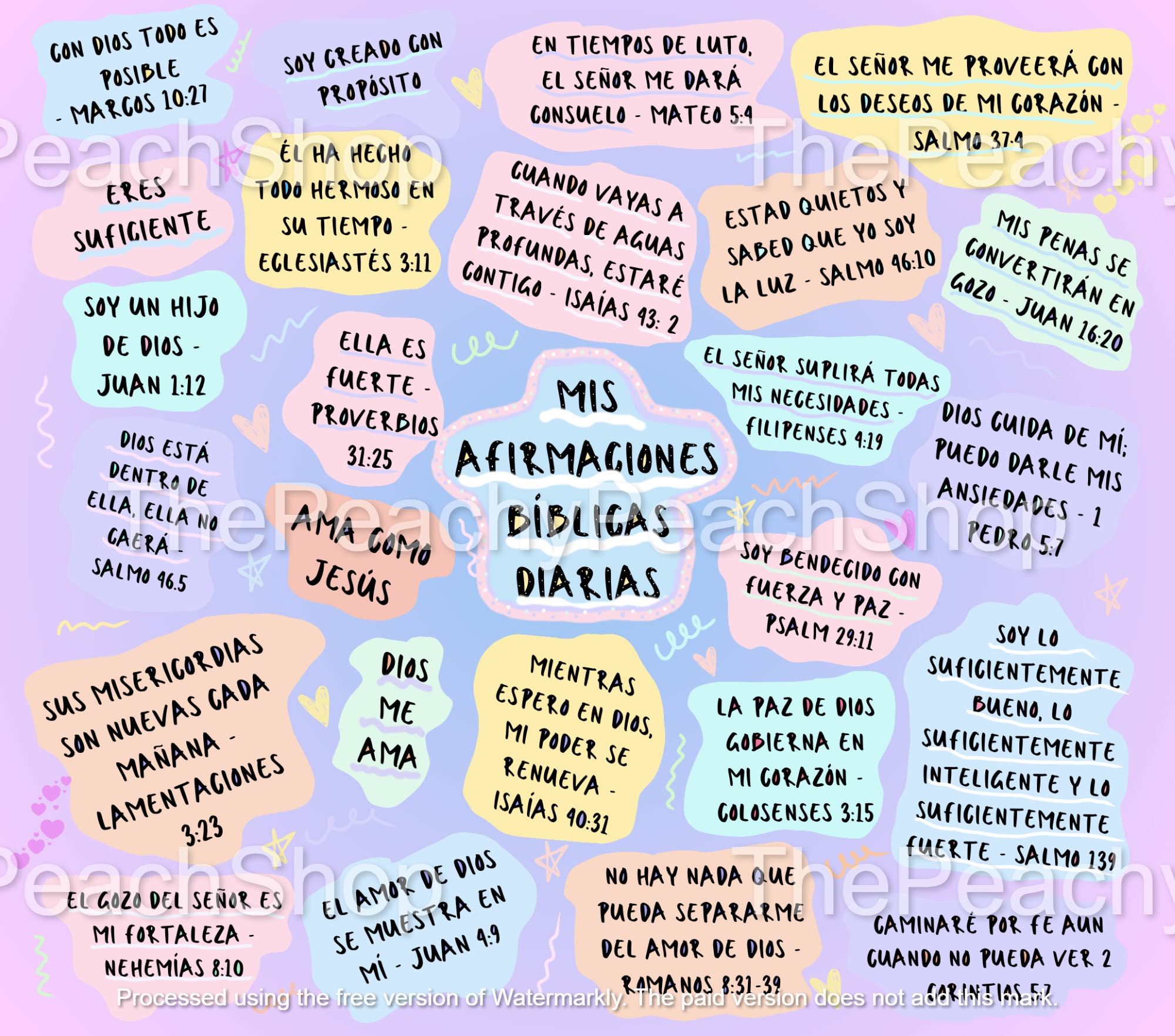 MY Daily Bible Affirmations Spanish Png Tumbler Wrap Digital - Etsy