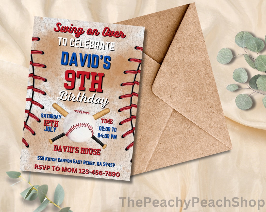 Editable Baseball Birthday Invitation, Baseball Invites, Instant ...