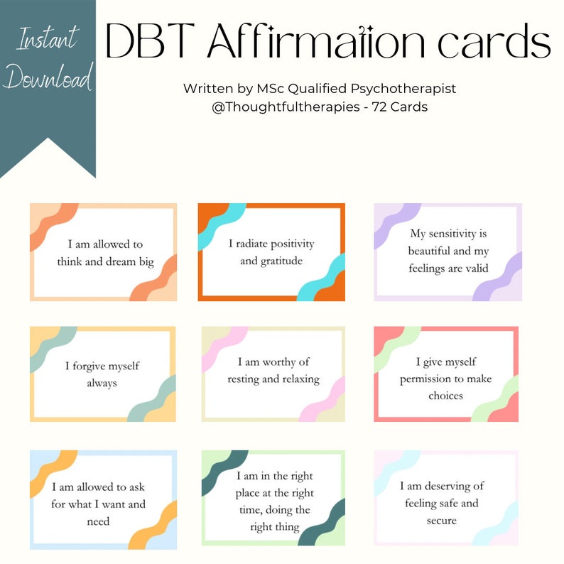 Positive Affirmation Cards, Positive Quotes, Motivational Quotes, DBT ...