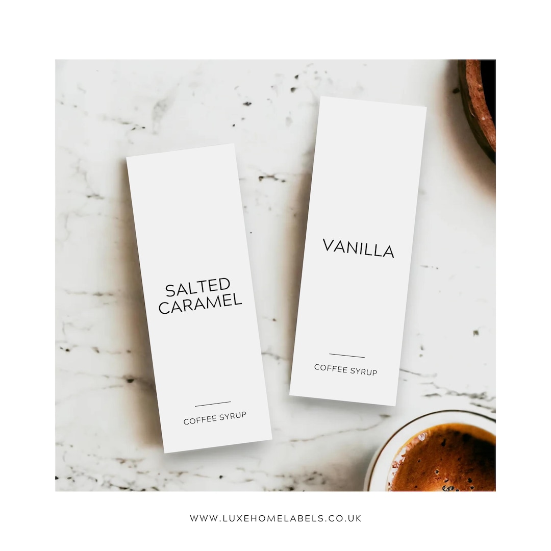 Minimalist Personalised Oil & Syrup Bottle Labels | Custom Water ...