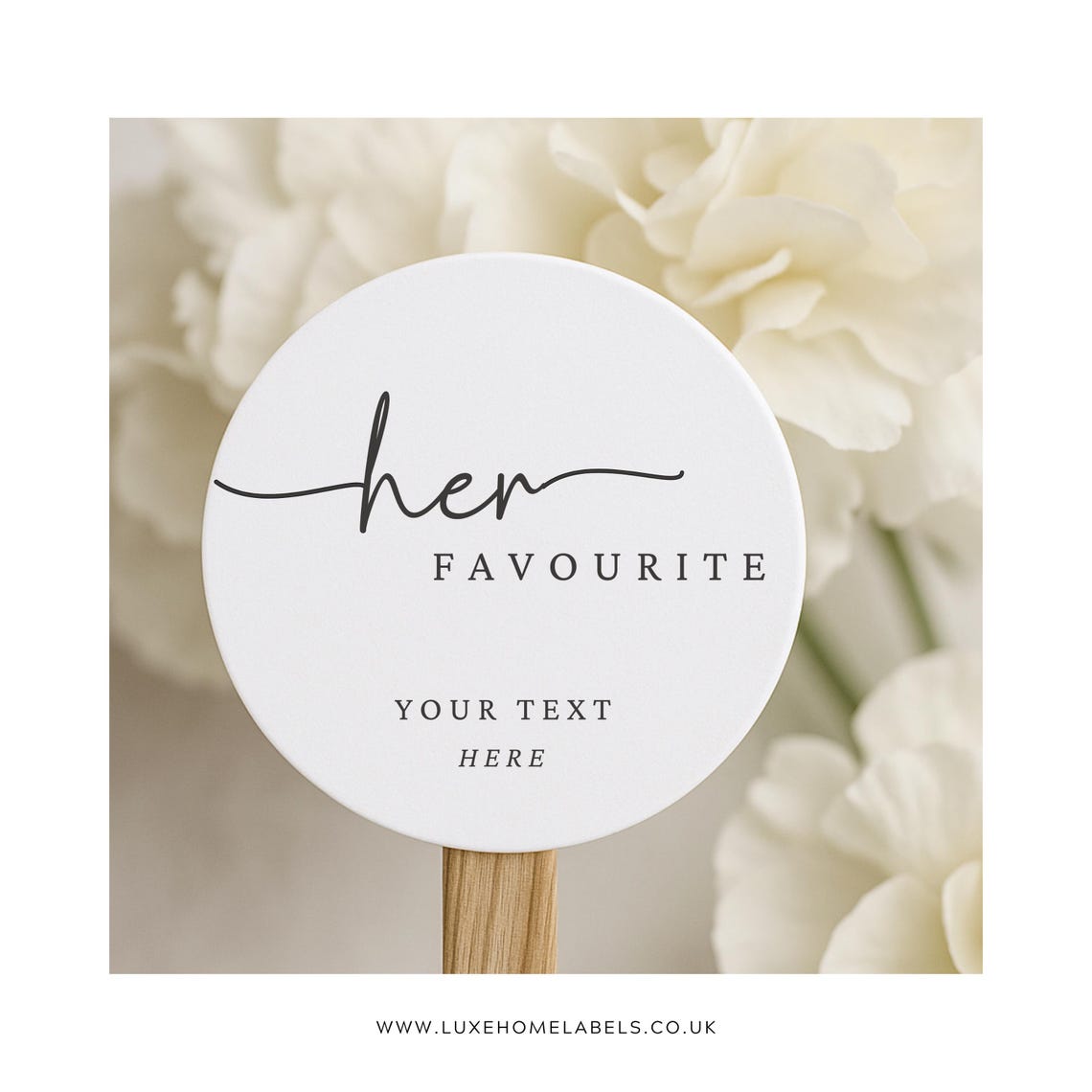 Custom Wedding Favour Stickers: His & Hers Sweets | 4cm Water-resistant ...