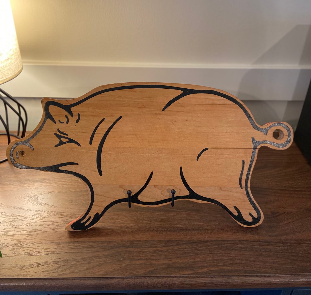 Vintage French Pig Shaped Wood Cutting Board, Bread Board, Charcuterie ...