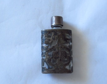 Victorian Crystal & Silver Perfume Bottle - Etsy