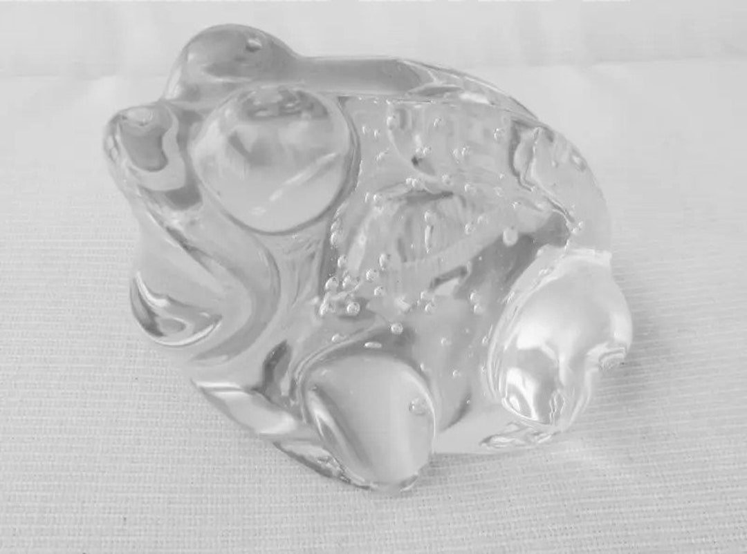Mid-century Hand Blown Glass Frog Paper Weight - Etsy