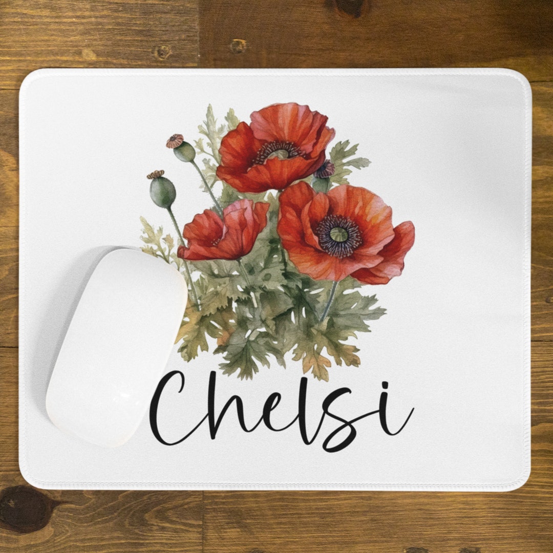 Custom Birth Flower Mousepad, Floral Rectangle Birth Flower Cute ...