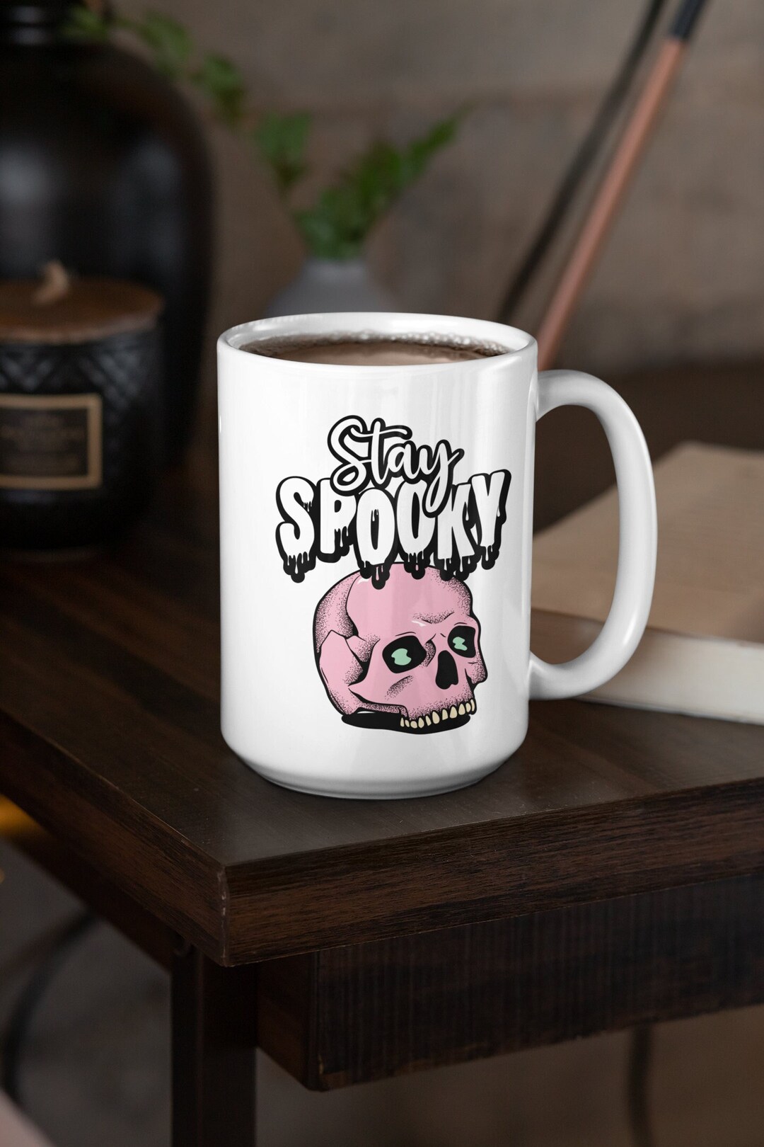 Stay Spooky Halloween Coffee Mug Creepy Cup Skull Coffee - Etsy